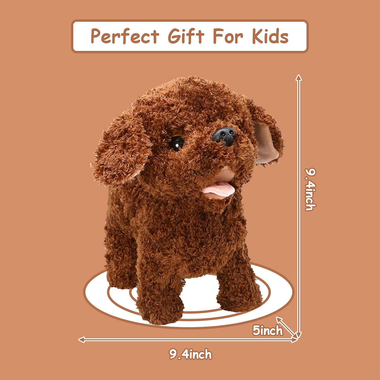 GRESATEK Electronic Toy Dog, Interactive Plush Toys Dog with Lead ...