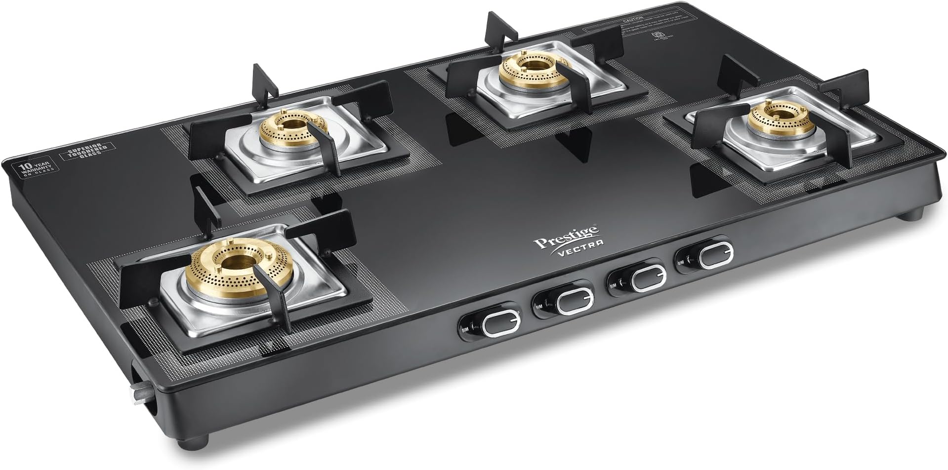 Prestige Vectra 4 Burner Glasstop Gas Stove|Superior Toughened Glass ...