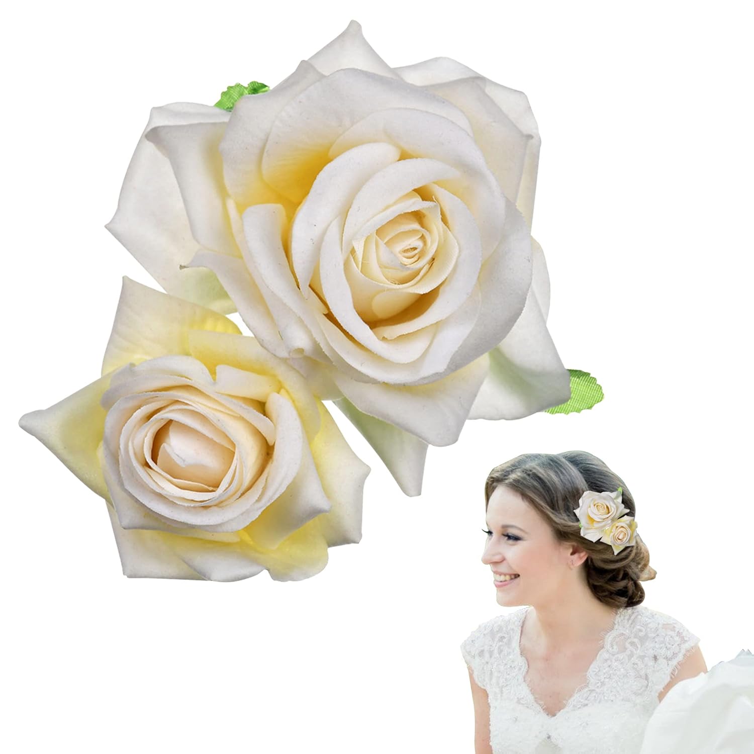 Amazon.com : Rose Flower Hair Clip for Women Flower Hair Clips Elegant ...