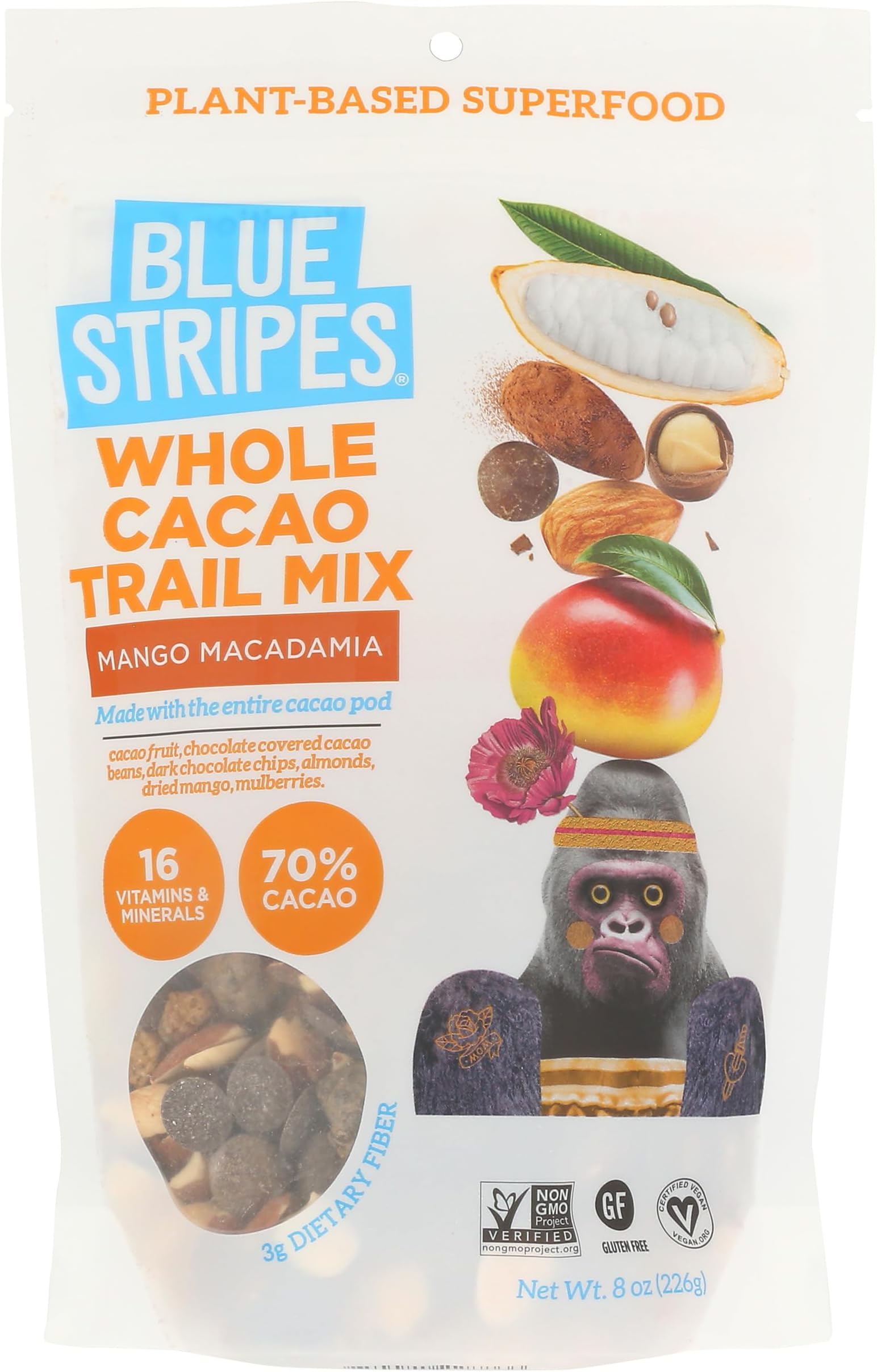 Amazon.com: Blue Stripes Mango Macadamia Trail Mix, 8 OZ