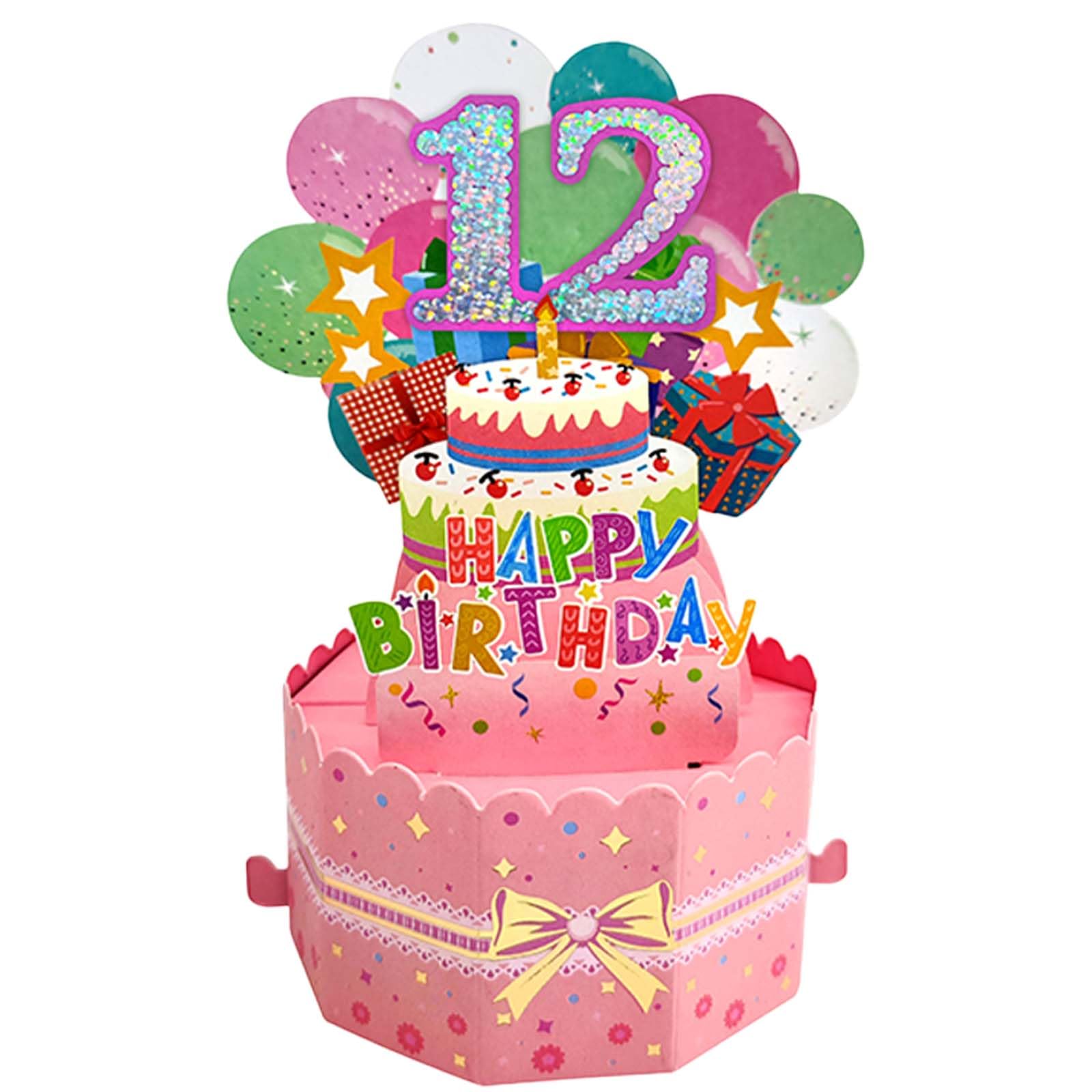 Amazon.com : mmuue Happy Pop Up 12th Birthday Card, Great 12 Year Old ...