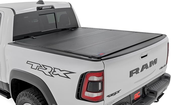Amazon.com: Rough Country Hard Tri-Fold Flip Up Truck Bed Tonneau Cover ...