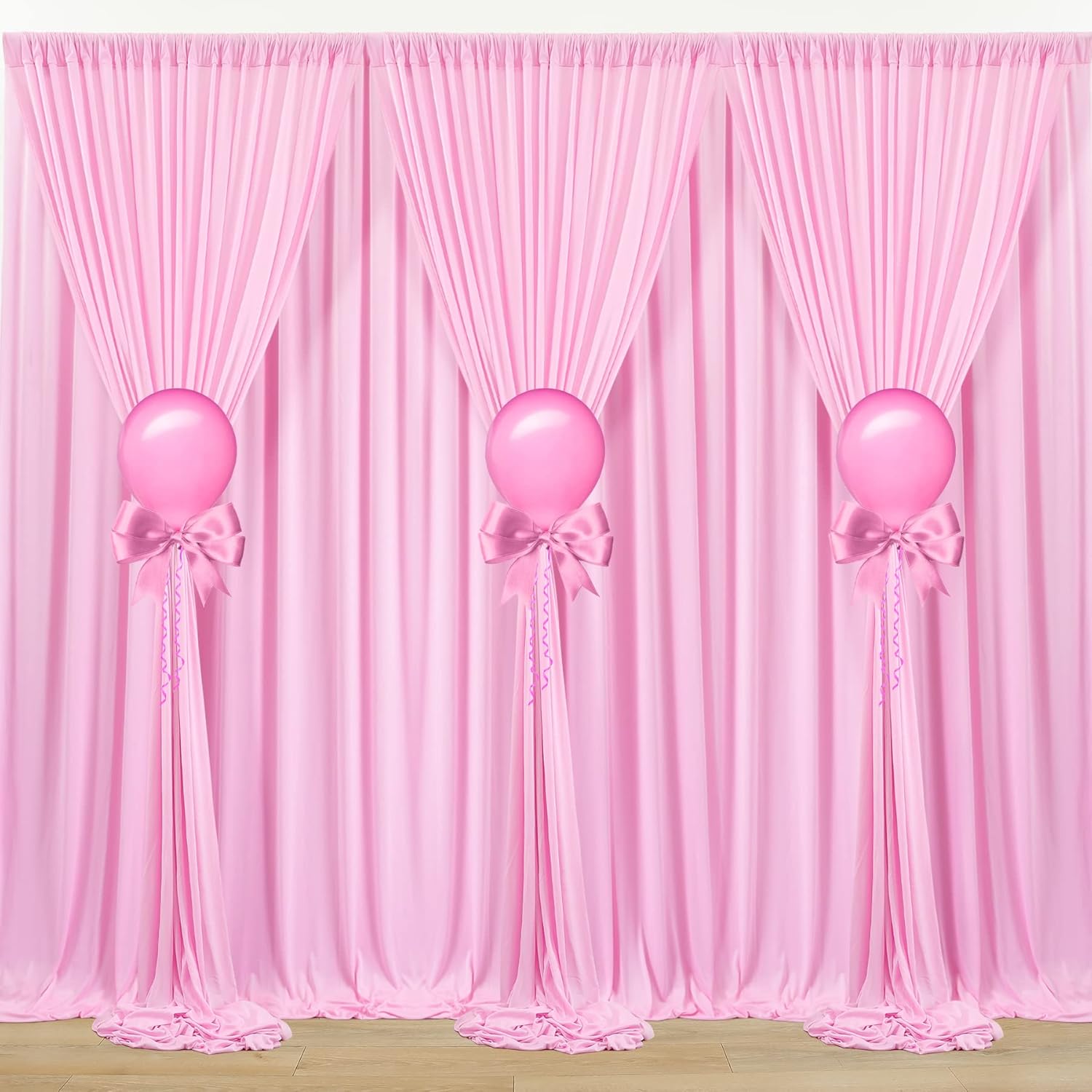 Amazon.com: 10 ft x 20 ft Wrinkle Free Baby Pink Backdrop Curtain ...