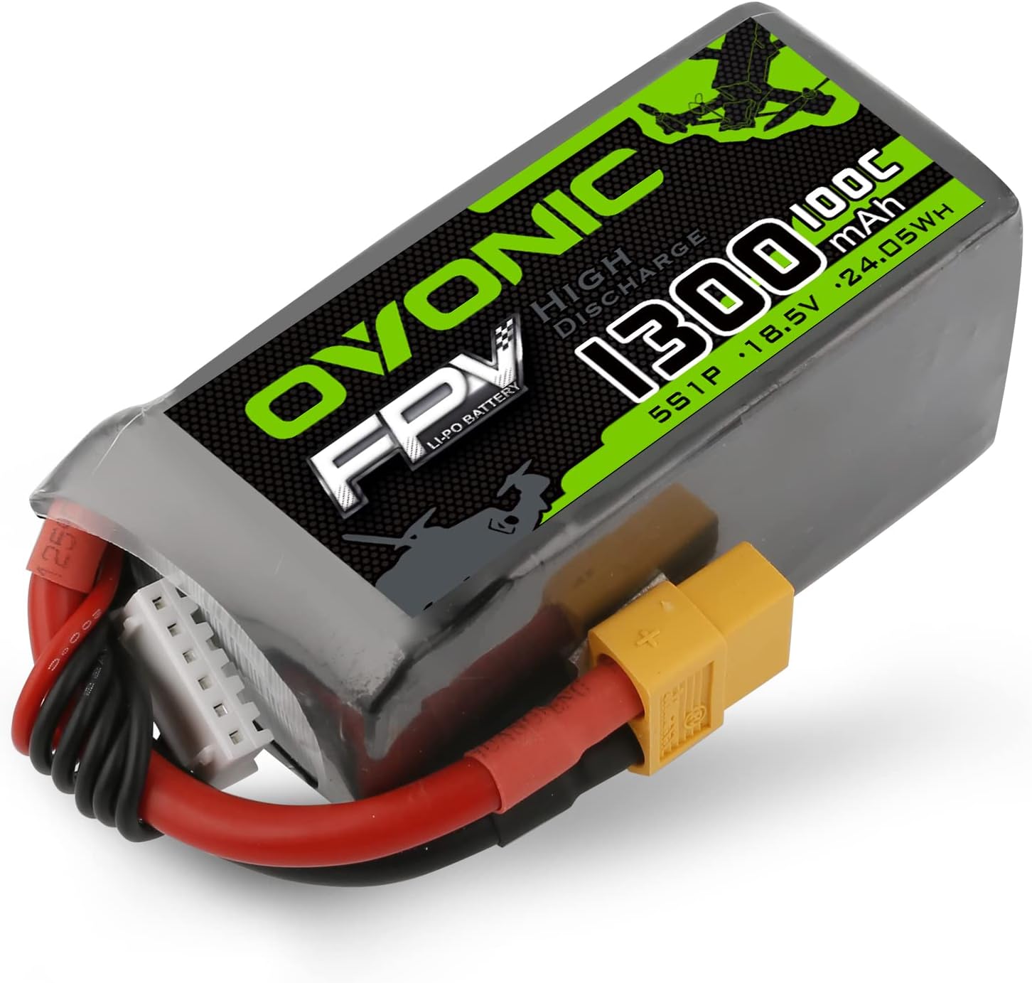 Amazon.com: OVONIC 5s Lipo Battery 100C 1300mAh 18.5V Lipo Battery with ...