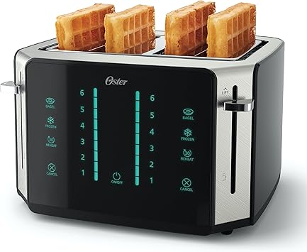 Amazon.com: Oster 4-Slice Toaster Touch Screen Stainless Steel Digital ...