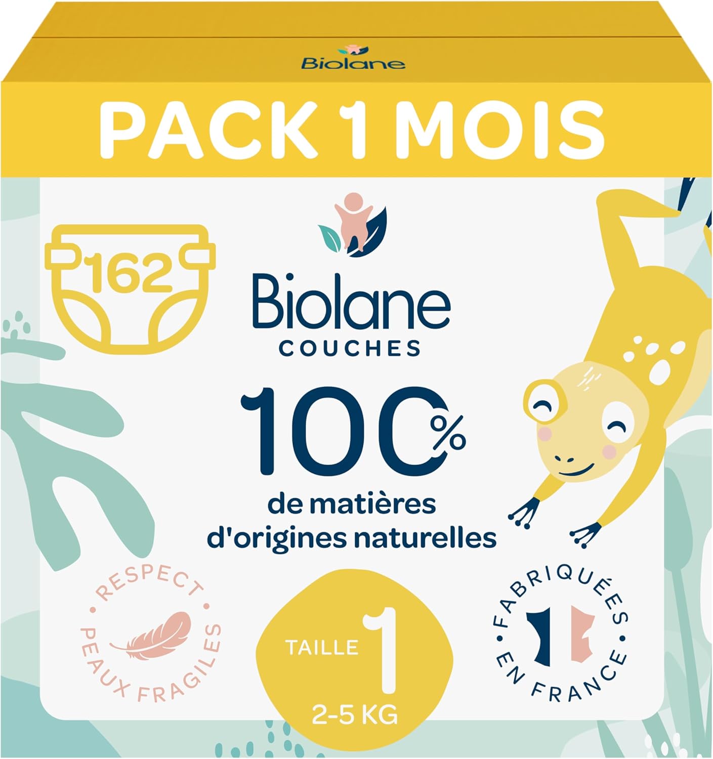 BIOLANE - Couche Taille 1 - (2-5 kg) - Peaux Sensibles - Ultra ...