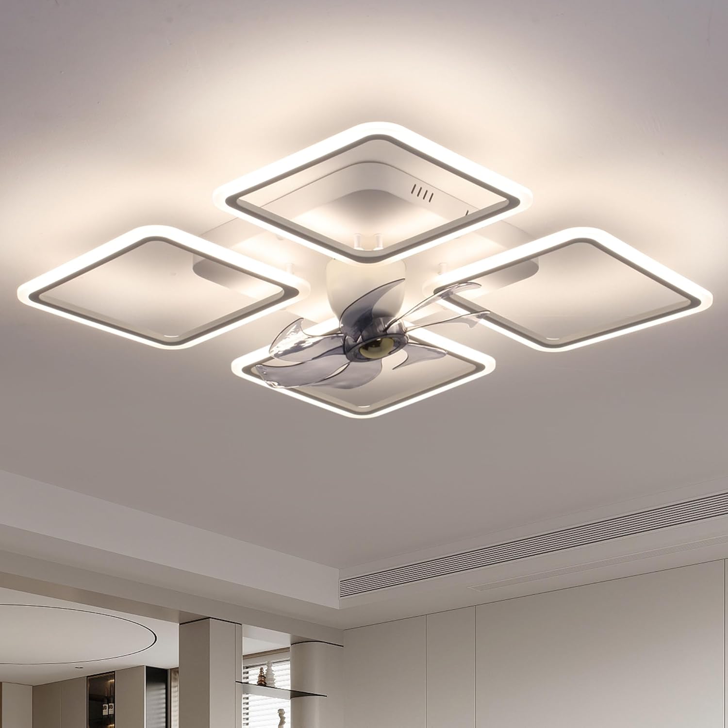 OSGNER 28" Low Profile Ceiling Fan-360-Degree Oscillating with Remote ...