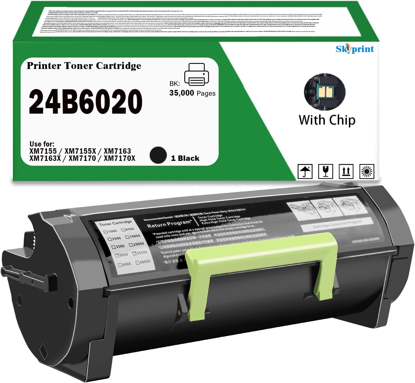 Amazon.com: 24B6020 Toner Cartridge Black Compatible with Lexmark ...
