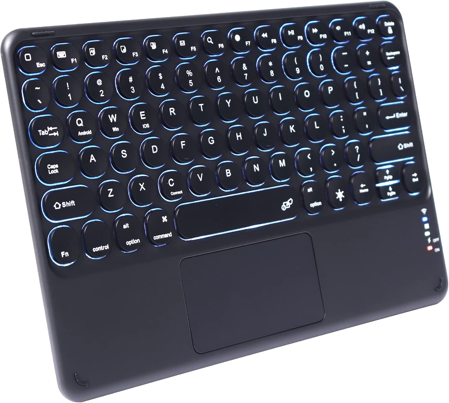 Amazon | Bluetooth キーボード ipad用 タブレット用 タッチパッド付き バックライト付き USB充電 薄型 小型 コンパクト windows/ios/android対応 ...