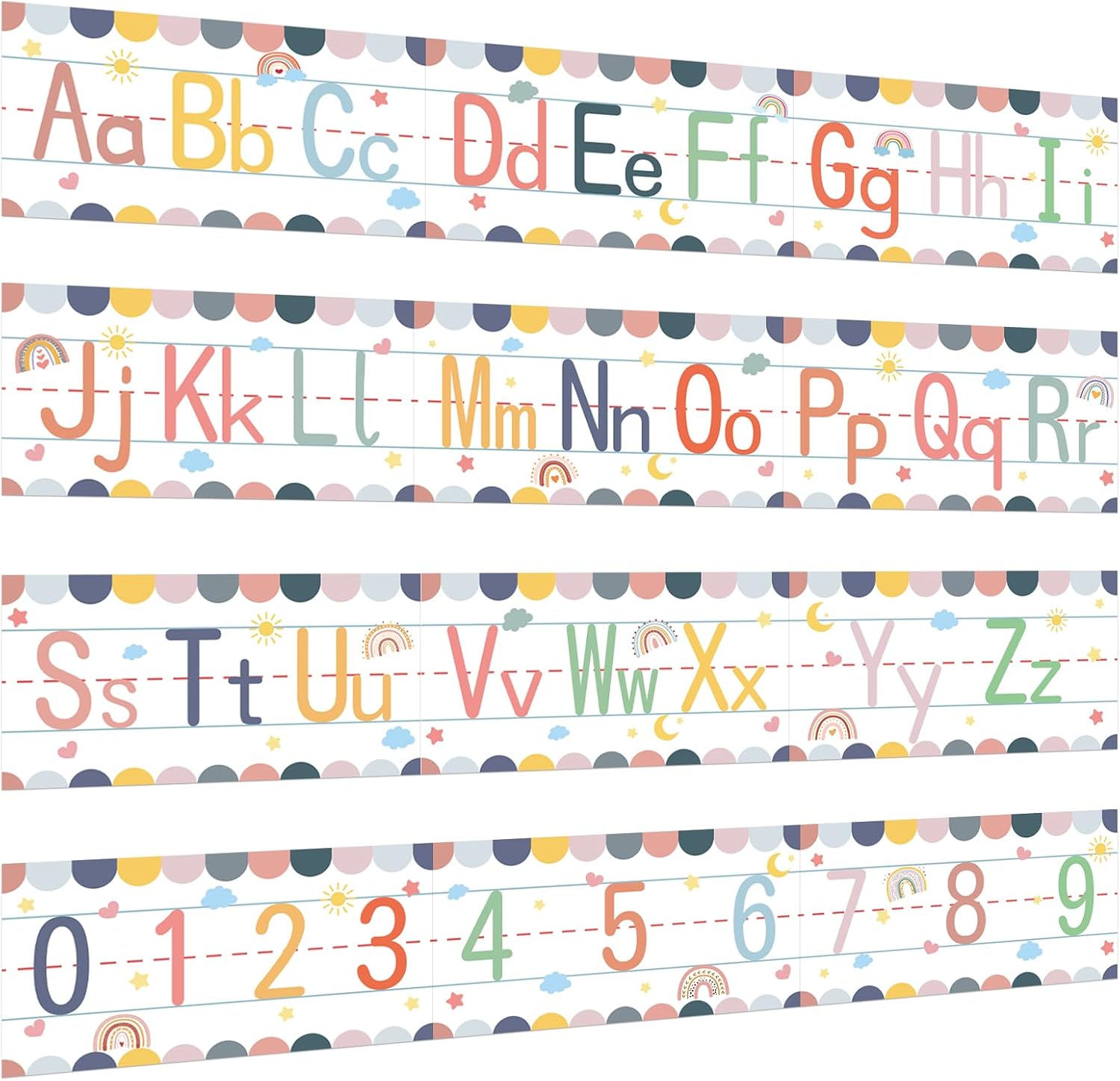 Amazon.com: 12 Pcs Alphabet Bulletin Board Set，Boho Alphabet Poster ...