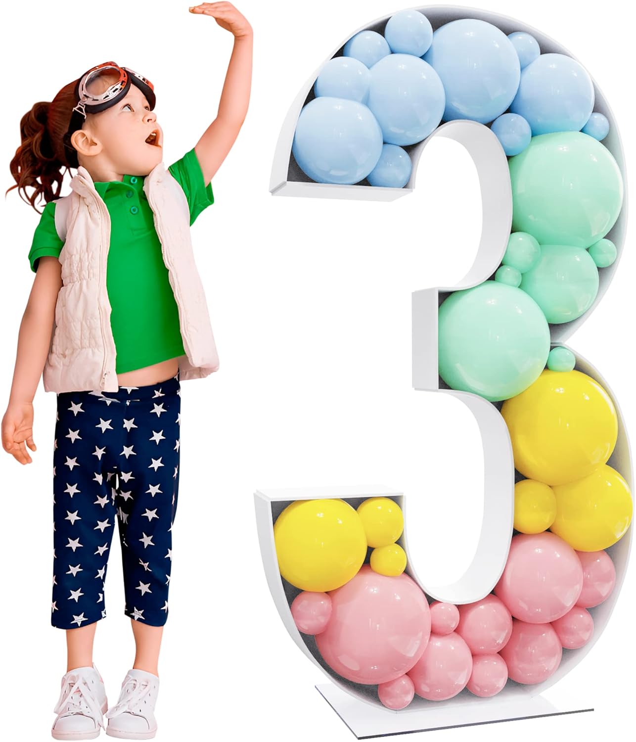 Amazon.com: Asee’m 4FT Marquee Numbers Mosaic Frame Number 3 Large ...