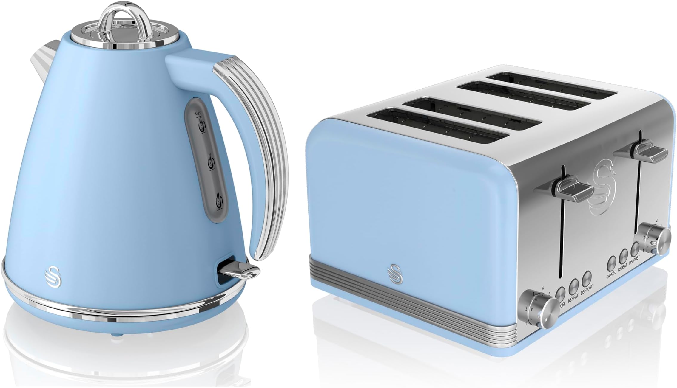 Ariete ARPK41 Retro Style Dome Kettle and 4 Slice Toaster Set, Vintage ...