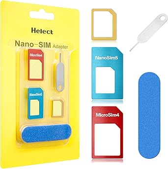 Amazon.com: SIM Card Adapter, Helect 5-in-1 Nano & Micro SIM Card ...