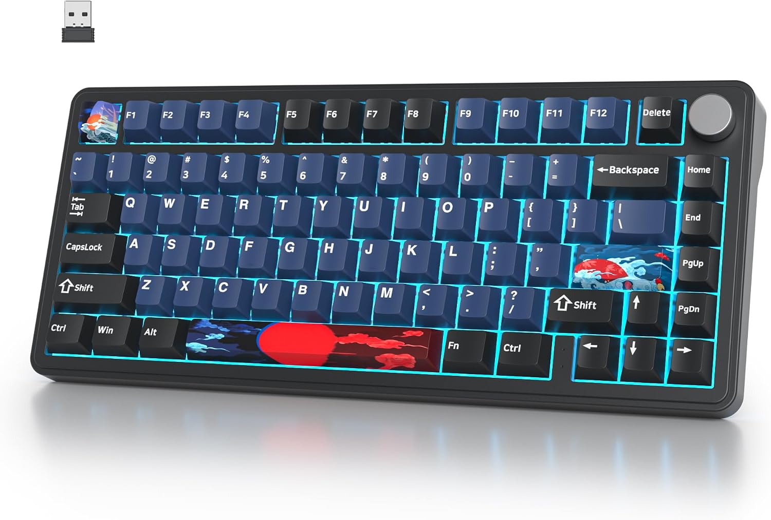 Amazon.com: SbocKeeb 75 Percent Mechanical Keyboard with Knob,Triple ...