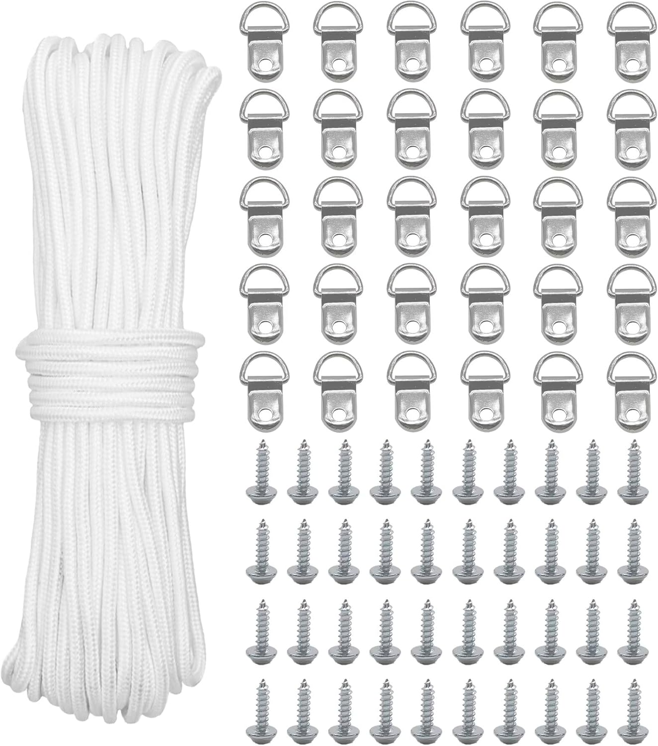 KAXIMON 30M x 2mm Picture Hanging Cord, White Strong Nylon Picture ...