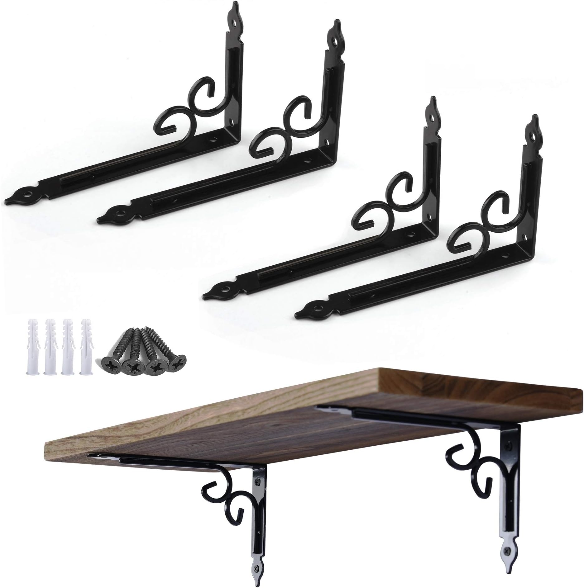 Amazon.com: Luomorgo 10 Pcs L Bracket Decorative Shelf Brackets, Wall ...
