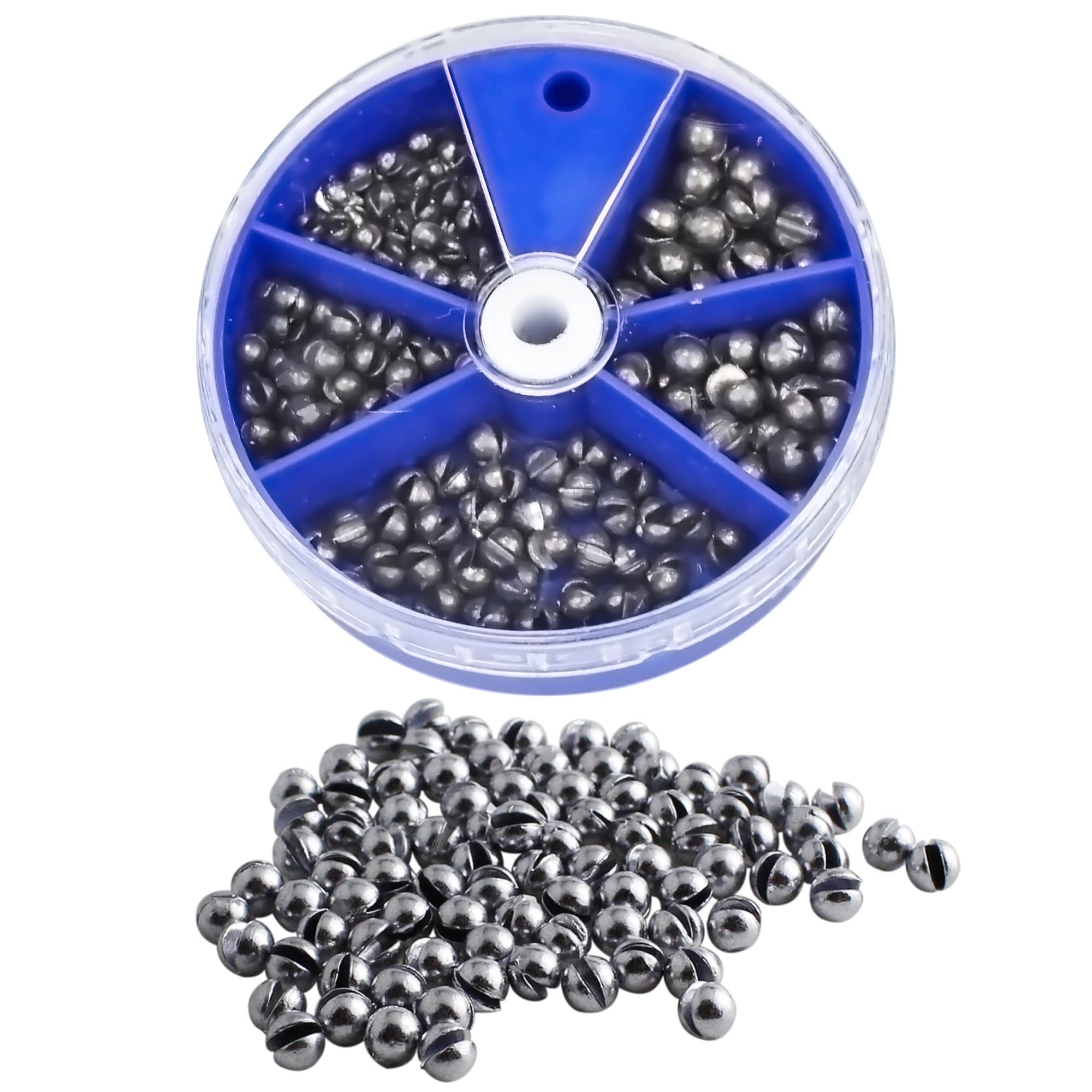 Split Shot Fishing Weight Assortment Kit,205pcs Mix Size Round Sinker Weigths 5 Small Size ...