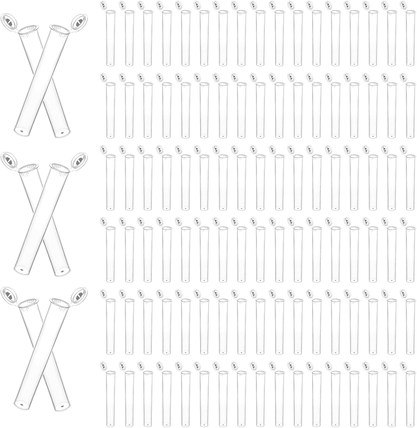 Amazon.com: Lemecima Clear 116 mm Plastic Tube Container with Lids Bulk ...
