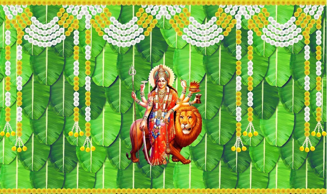 Buy Navaratri Durga Devi Design Backdrop Cloth for Dussehra Festival ...