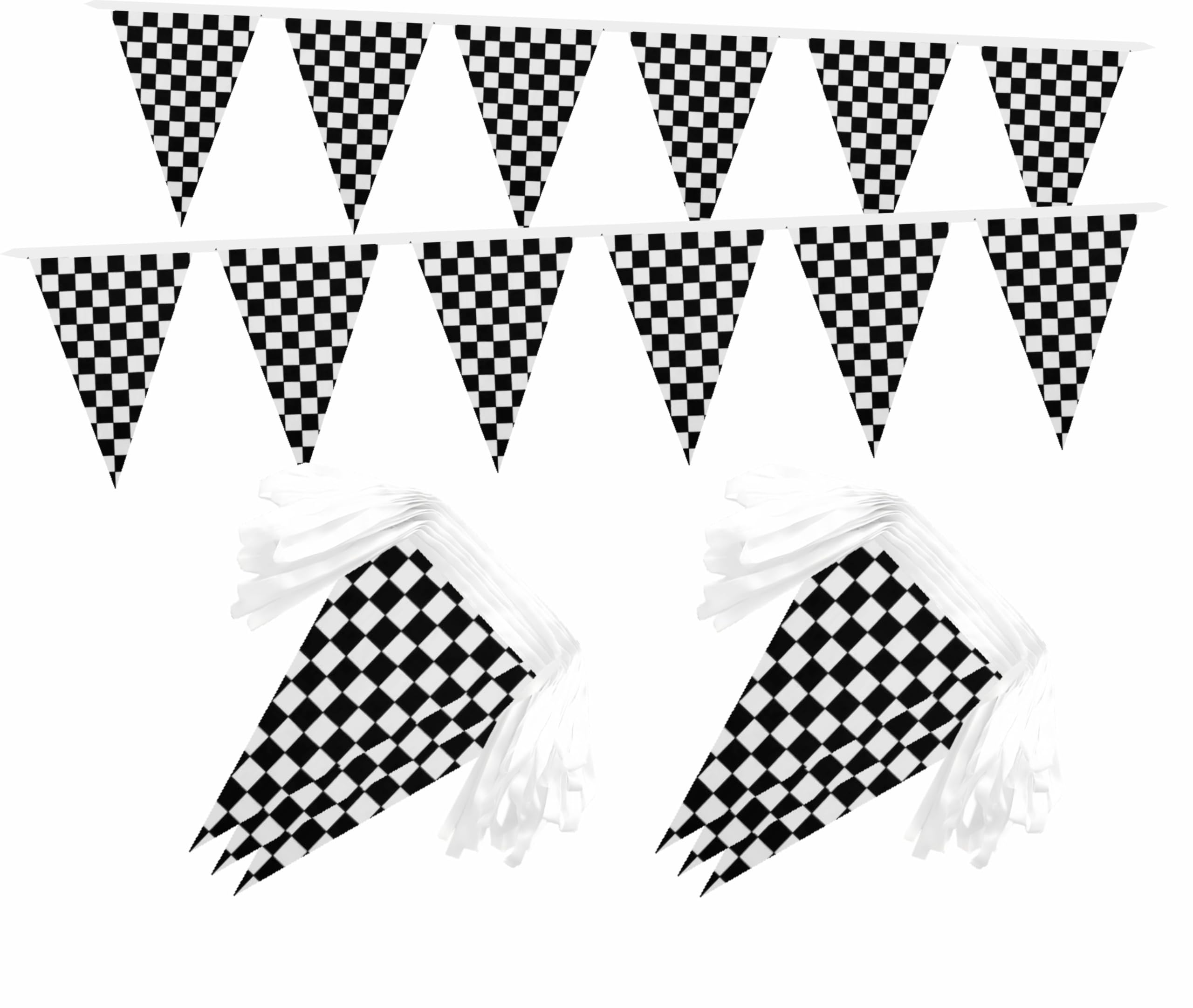 Amazon.com : LUSEOAN 2 Packs Checkered Black and White Racing Mini Flag ...