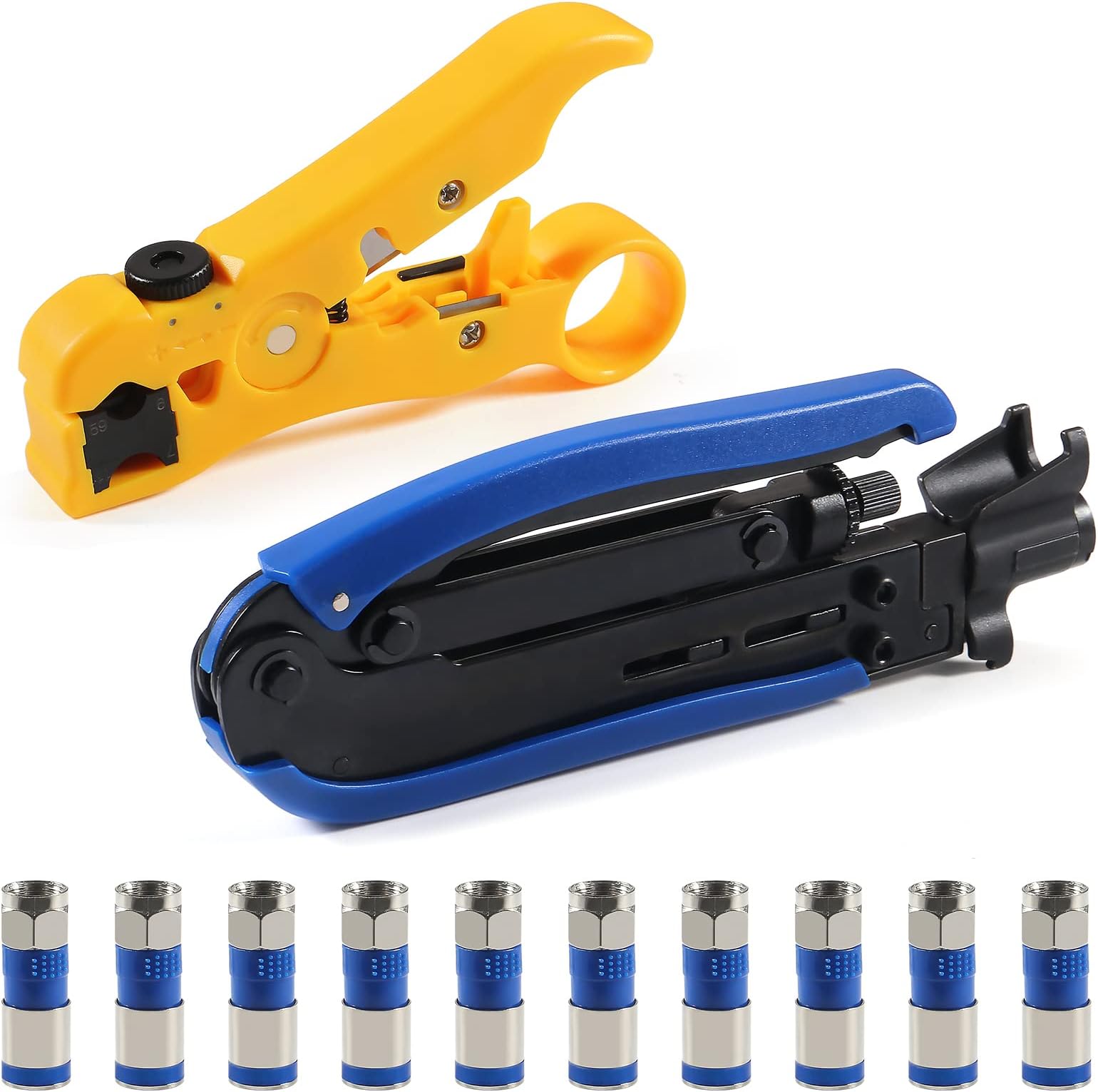 Amazon.com: GoodQbuy Coax Compression Connector and 40Pcs F Compression ...