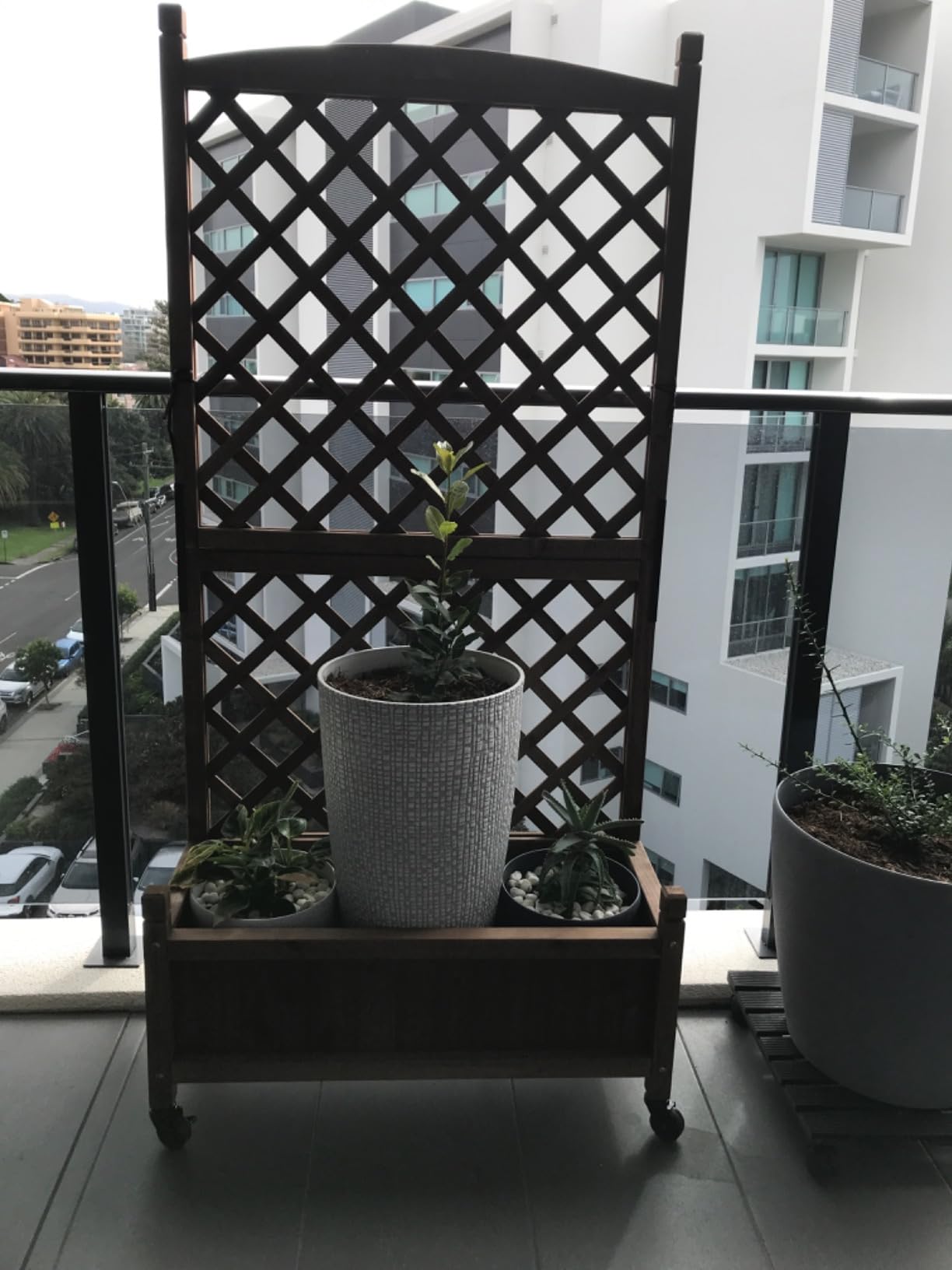 VEVOR Wood Planter with Trellis,30" x 13" x 61.4" Outdoor Raised Garden ...