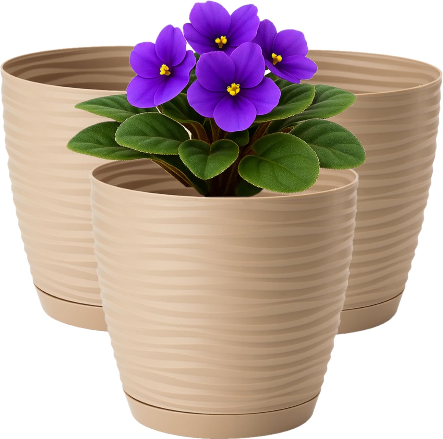 Home Garden Ornaments Wave Plant Pots Indoor, Set of 3 Indoor Plant Pot ...