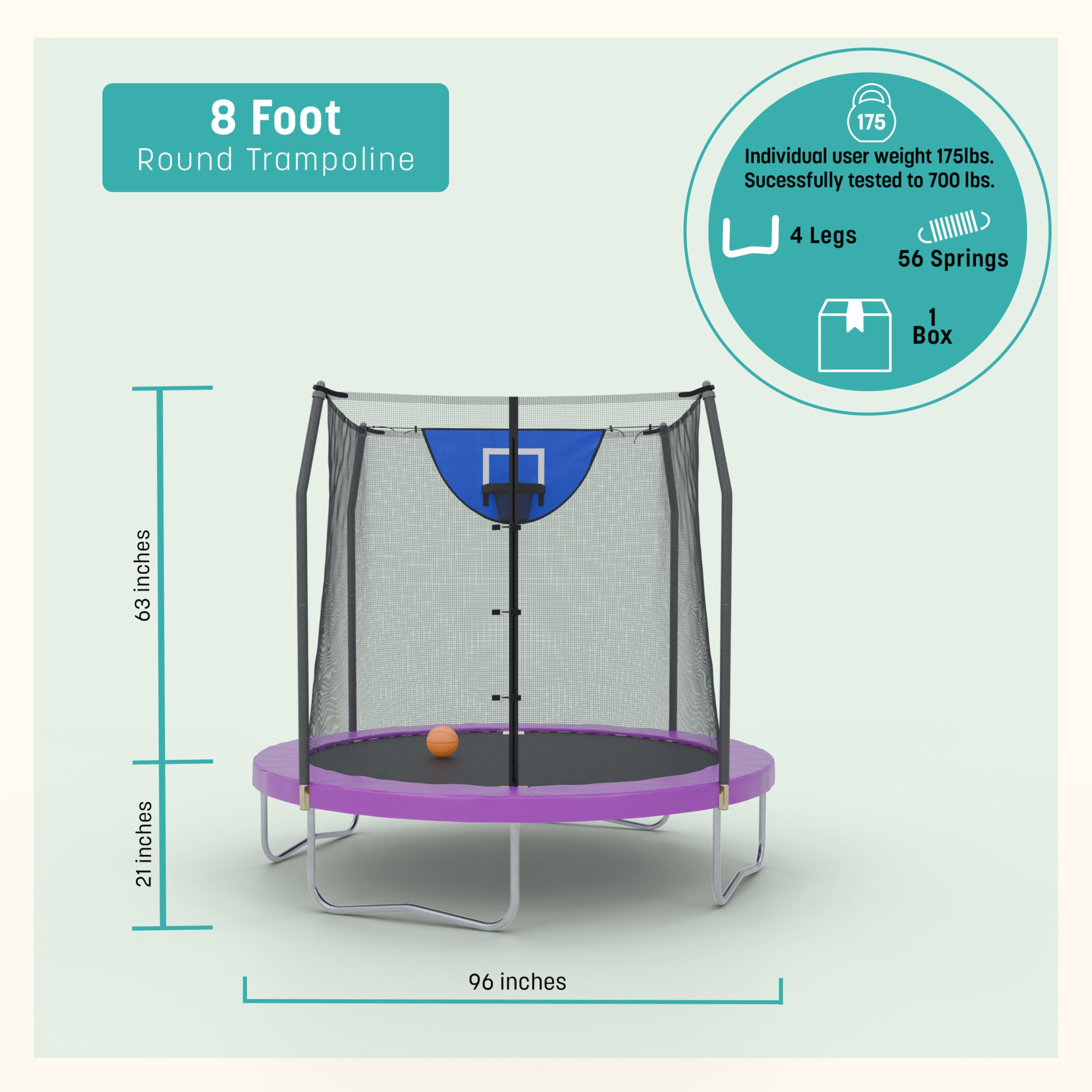 Snapklik.com : Skywalker Trampoline Outdoor Jump N Dunk 8 FT, 12 FT, 15 ...
