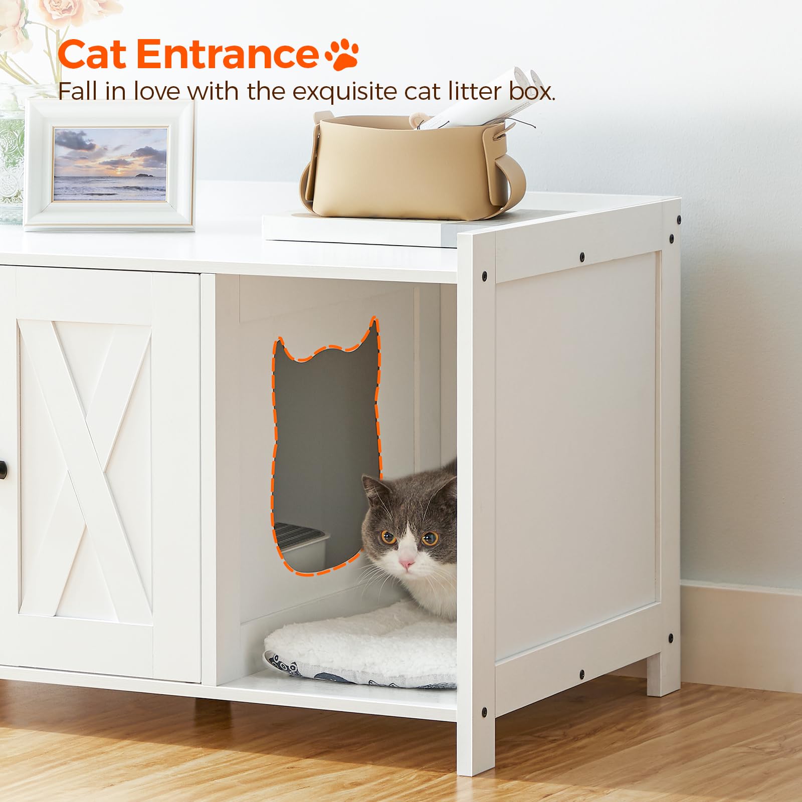 Tangkula Double Cat Litter Box Enclosure For Cats