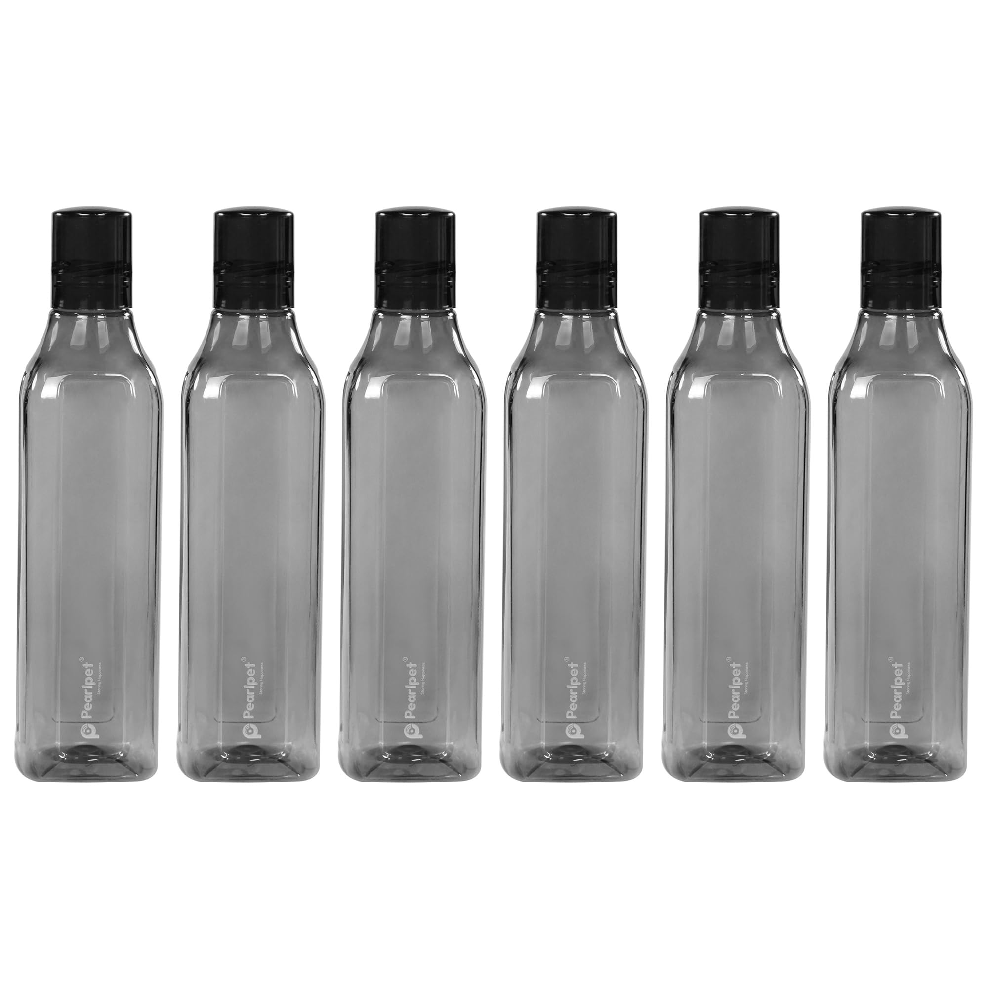 PEARLPET Cubic BPA-free Plastic Water Bottle Set of 6 Pcs, Each 1000ml ...