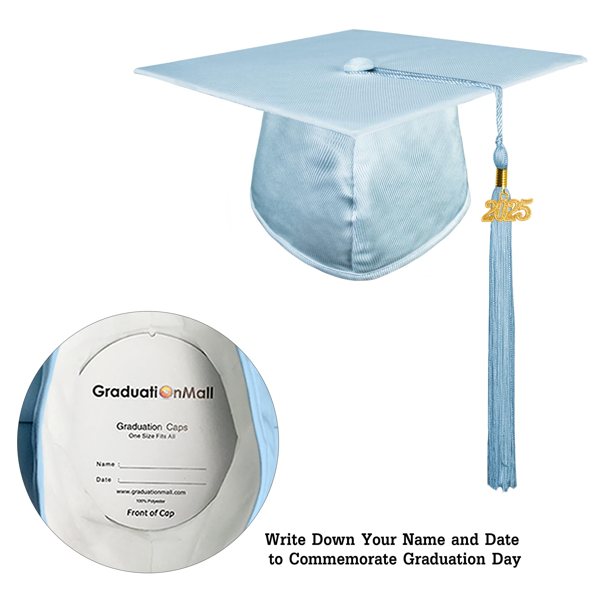 Snapklik.com : GraduationMall Shiny Graduation Cap And Gown