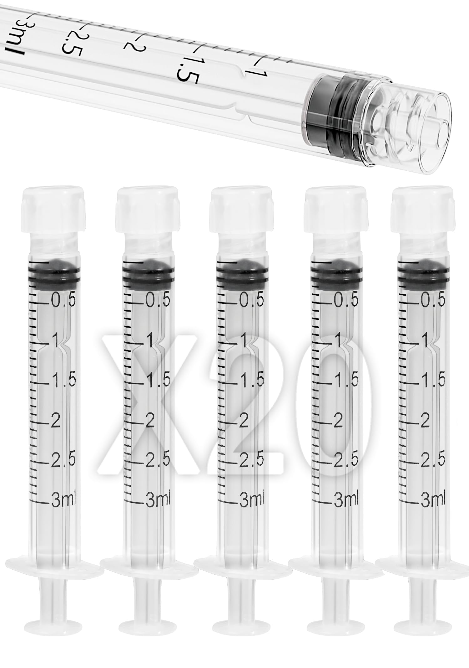 Amazon.com: 3mL Luer Lock Syringes without Needle - Sterile ...