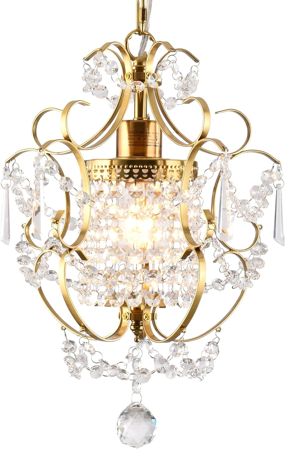 FLSFU Modern Gold Mini Chandelier, Crystal Light Fixtures Ceiling Mount ...
