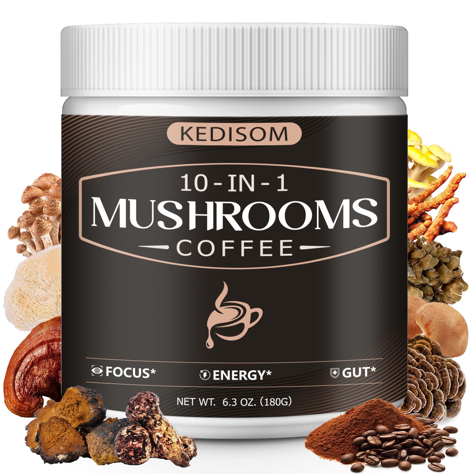 Amazon.com: KEDISOM 10-in-1 Mushrooms Coffee, Instant Mushroom Coffee ...