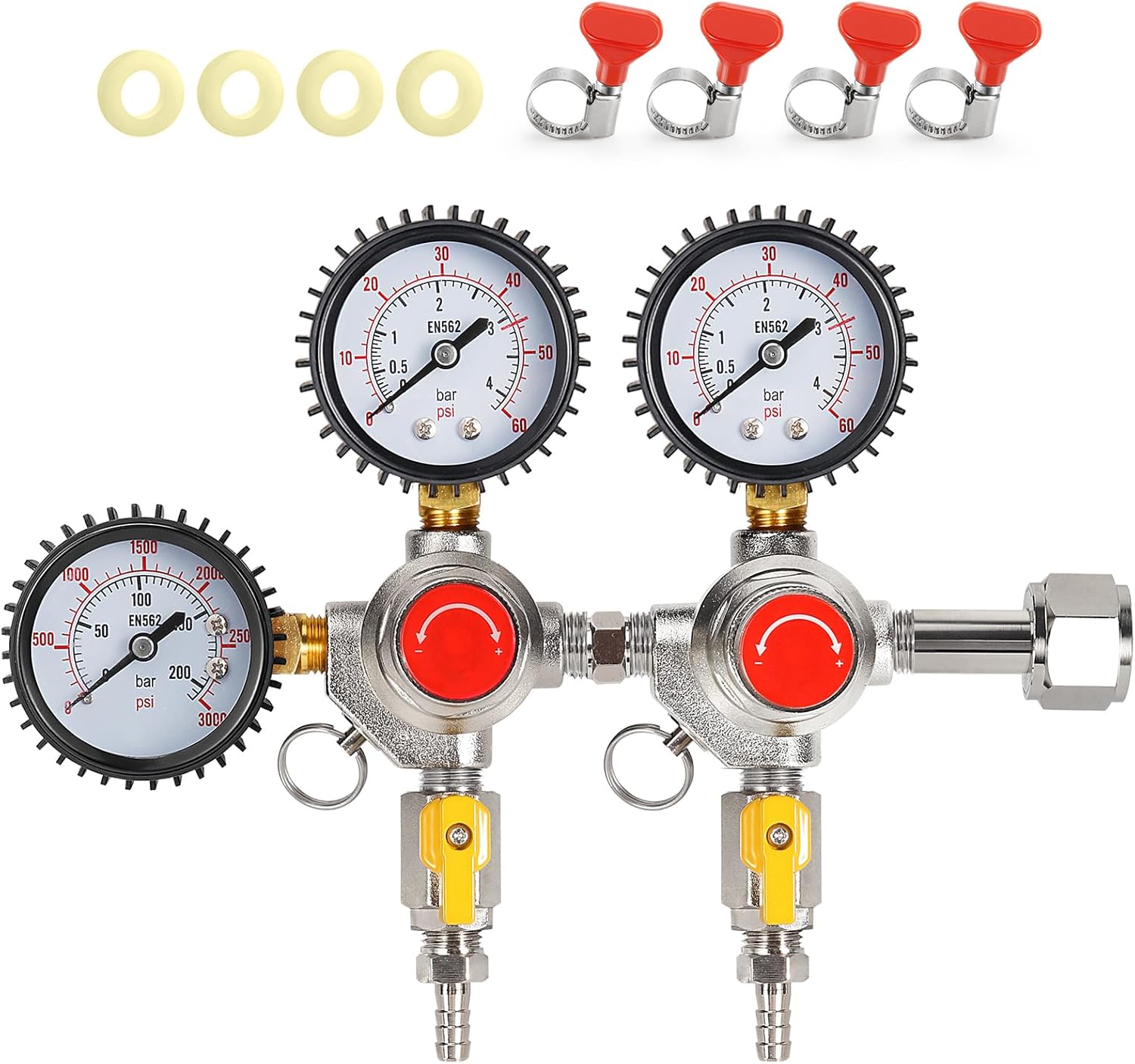 Amazon.com: Imaictuu Two System CO2 Regulator Dual Output Keg Regulator ...