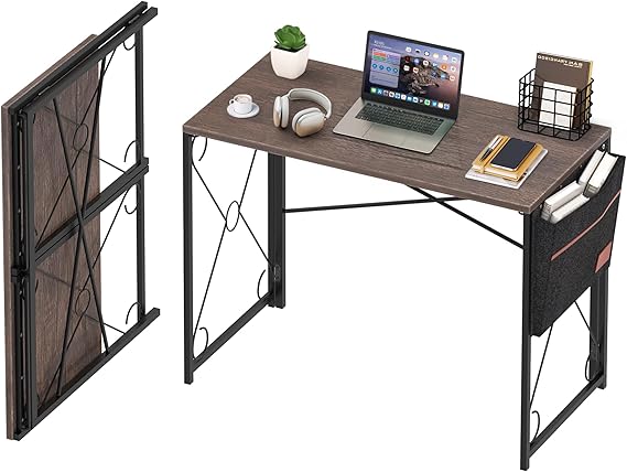 Amazon.com: VECELO 39 Inch Folding Desk Simple Assembly Desk, Writing ...