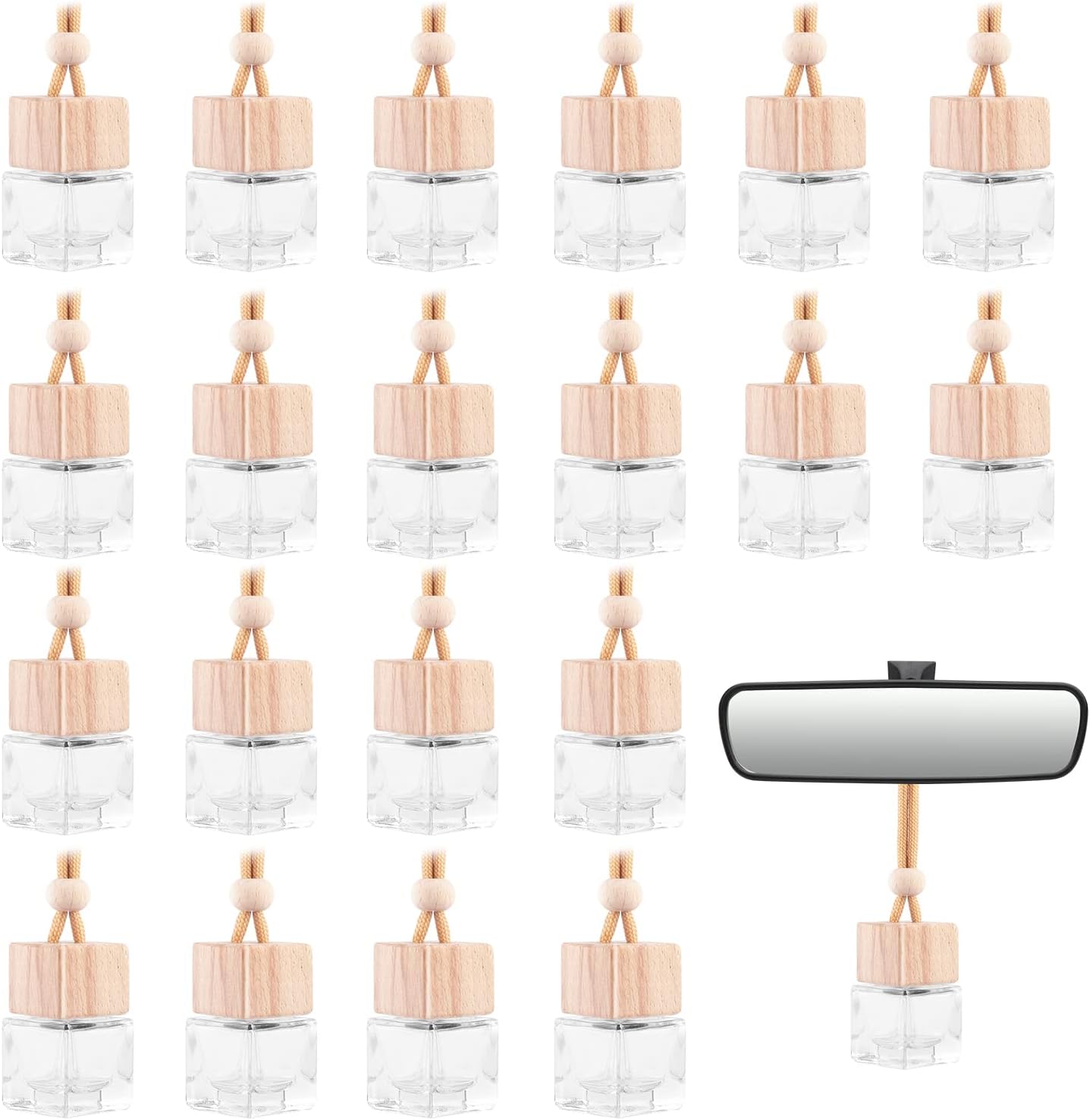 Amazon.com: BOSMIOW 20 Pack Car Haning Perfume Bottle Refillable Car ...