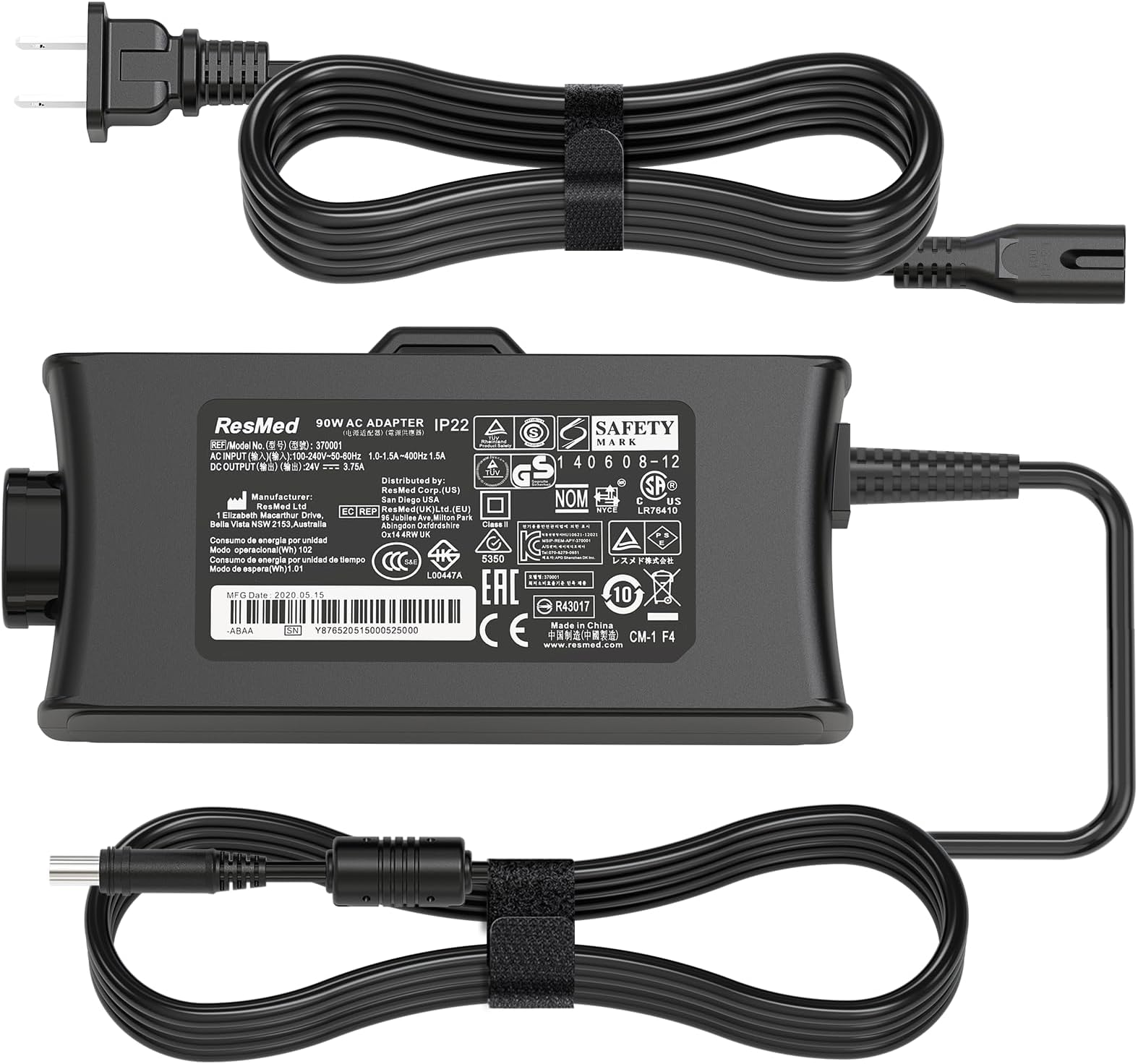 Amazon.com: 90W AC Adapter for ResMed Cpap Airsense 10 Power Cord ...