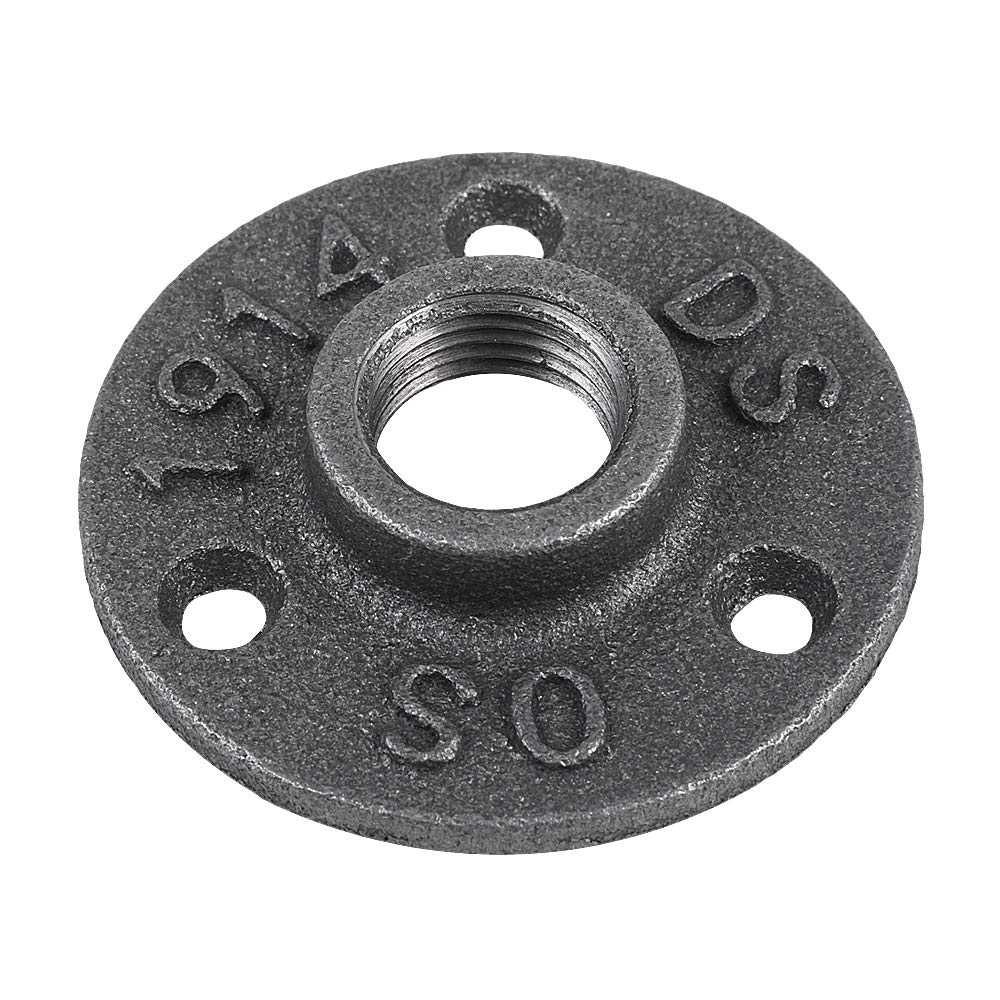 Niubid 20 Pack 1/2 inches Malleable Cast Iron Pipe Flange, Industrial ...