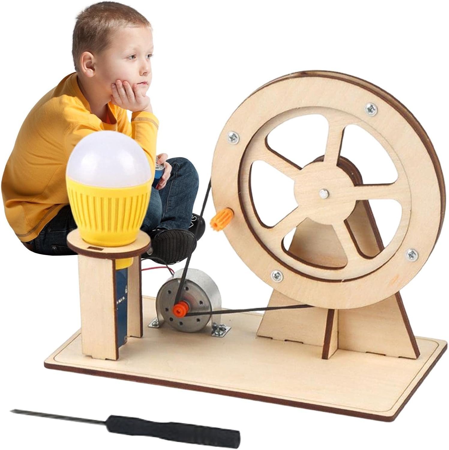 Hand Crank Generator Science Kit,Manual DIY Wooden Science Experiment ...