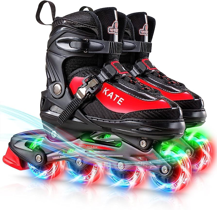 Kids Inline Skates with Light Up, Illuminating, Glow in The Dark Wheels ...