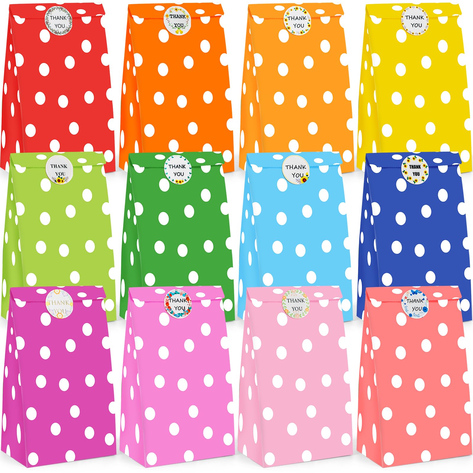 Amazon.com: LovesTown 45PCS Paper Treat Bags with Stickers, Colorful ...