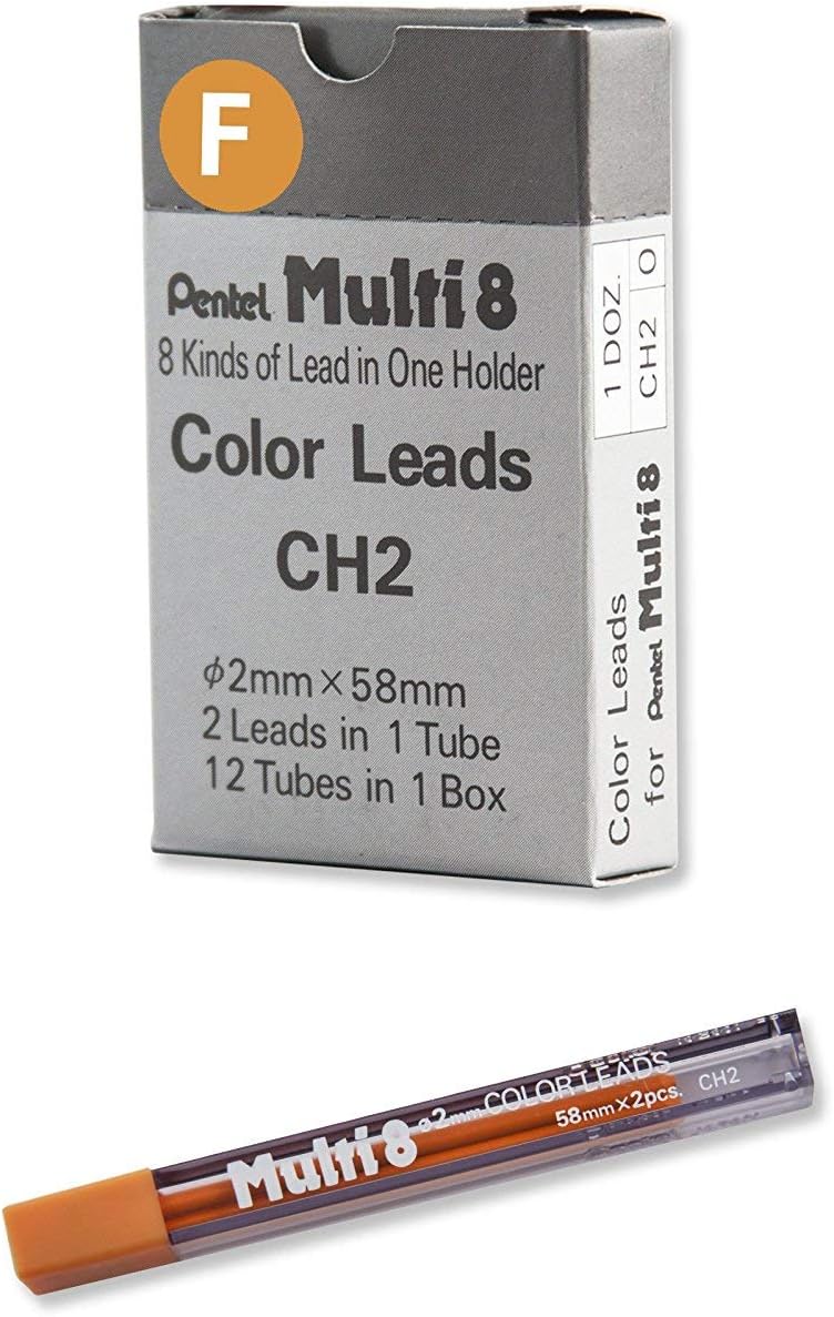 Amazon.com : 2mm Pentel Multi 8 Color Pencil Lead Set 12 Tubes Refill ...
