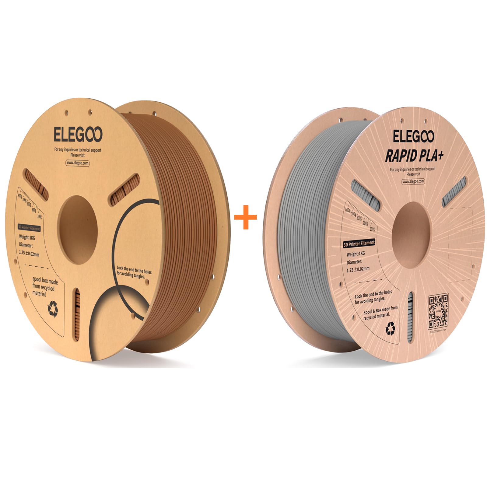 Amazon.com: PLA Filament Brown and Rapid PLA Plus Filament Gray ...