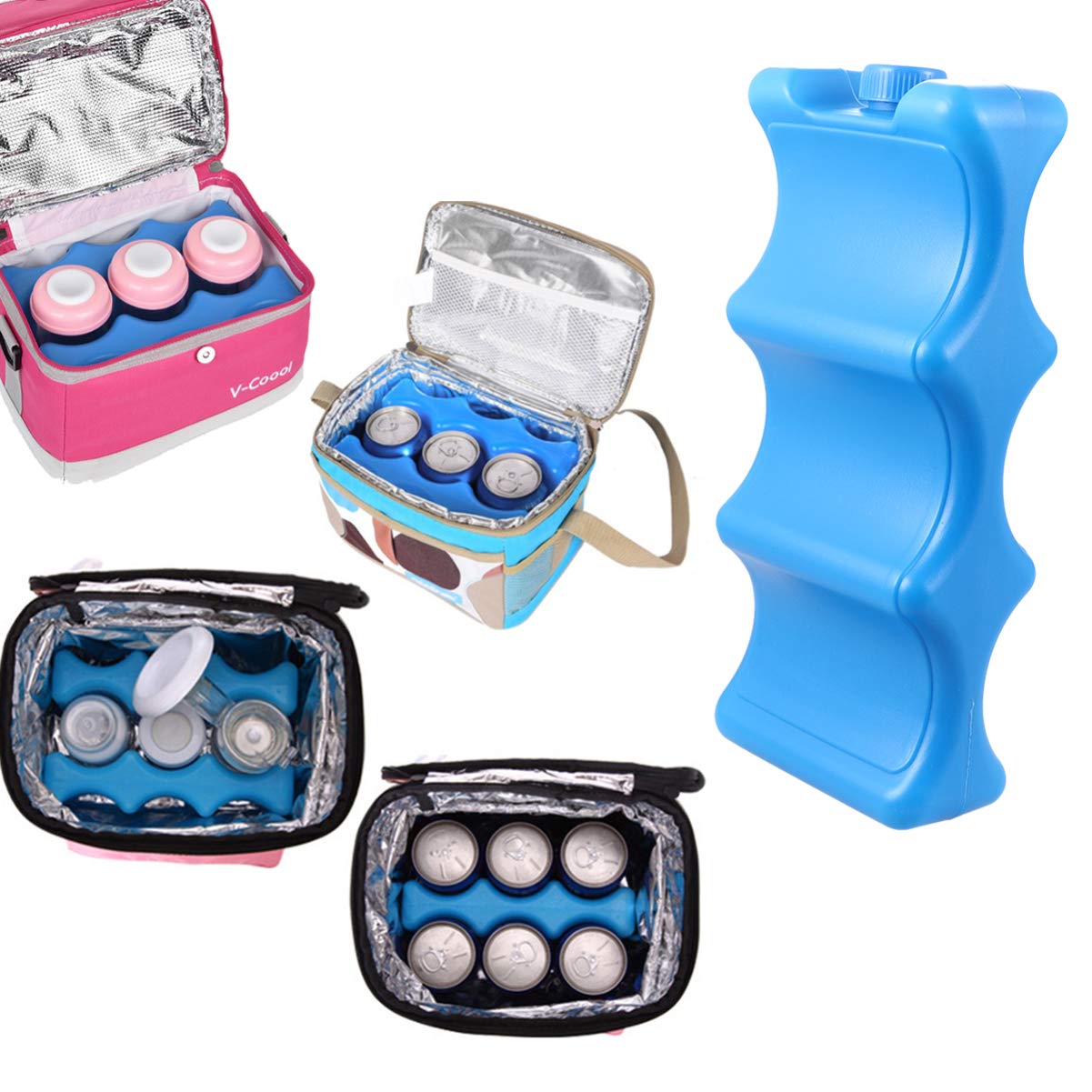 Bottle Ice Pack Slim Ice Packs For Lunch Box, Reusable Ice Packs With ...