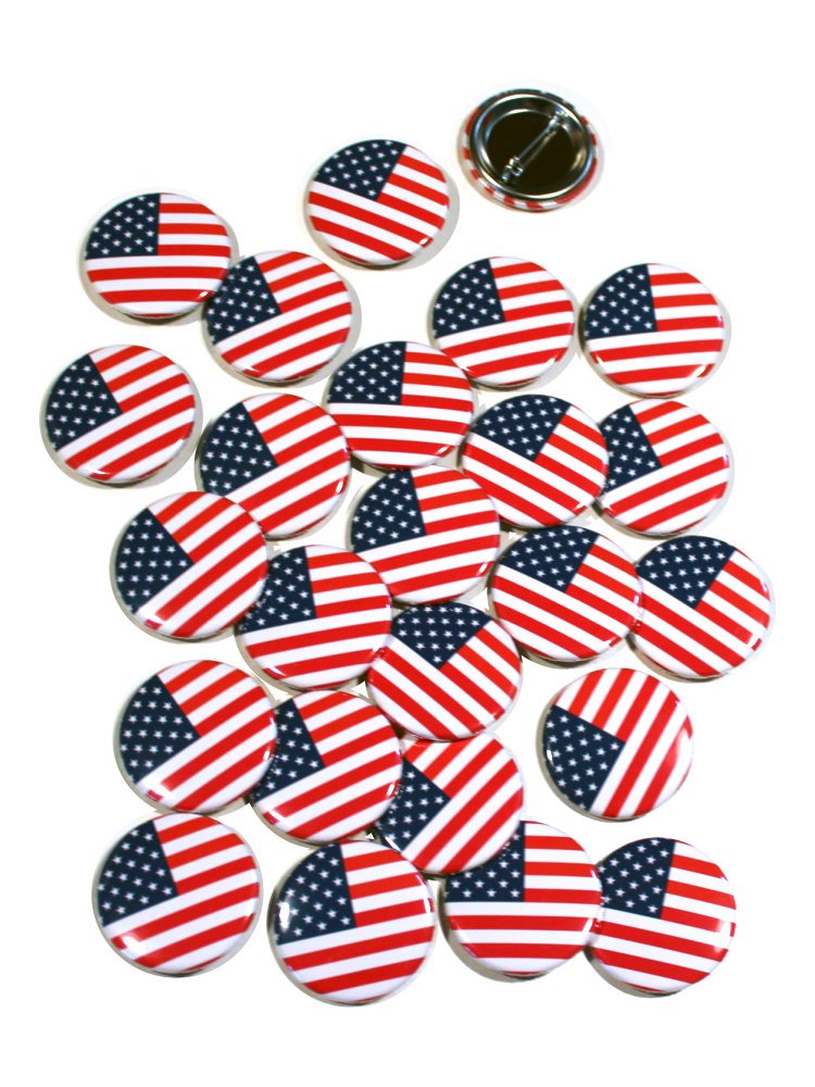 Amazon.com: United States USA Flag Pinback Buttons - 1.5 Inch Round ...