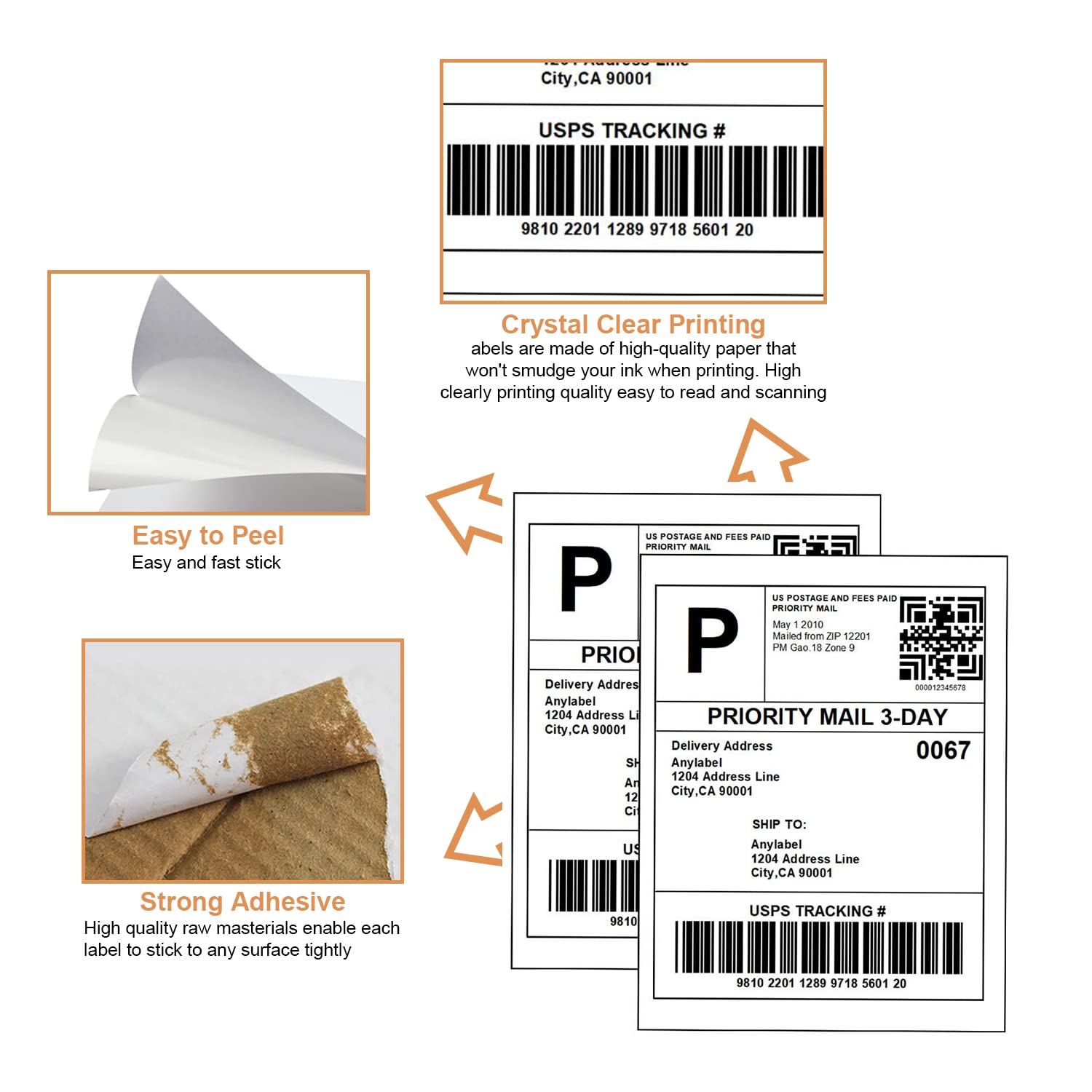 Snapklik.com : Full Sheet Labels 8.5 X 11, White Matte Sticker Paper ...