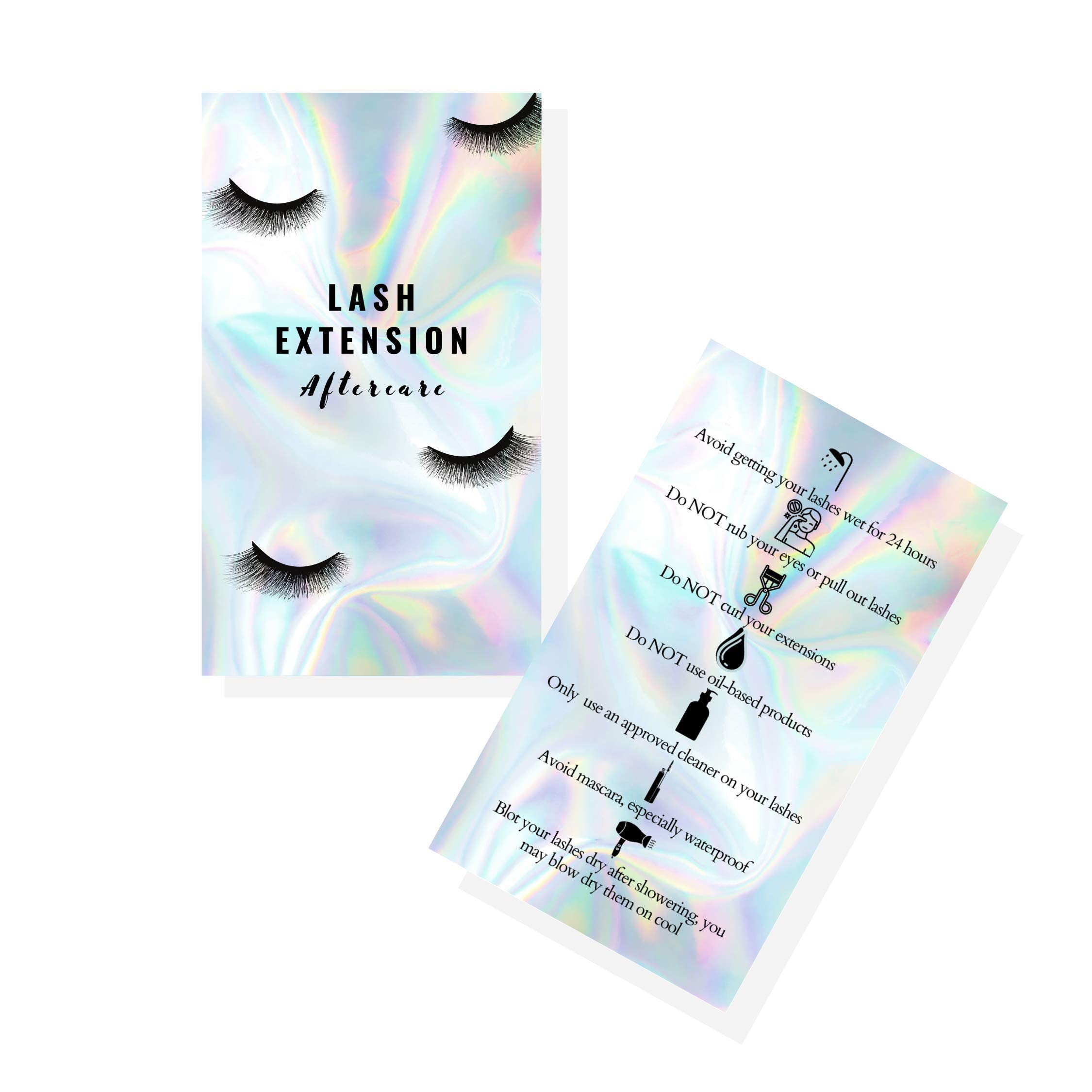 Buy Lash Extension Aftercare Instructions Cards | 50 Pack | Business ...