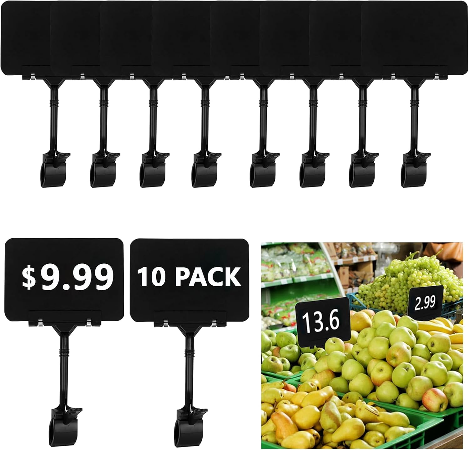 Amazon.com : Yowmina Rotating Clip Pop Swivel Sign, 10 Pack Clip On ...