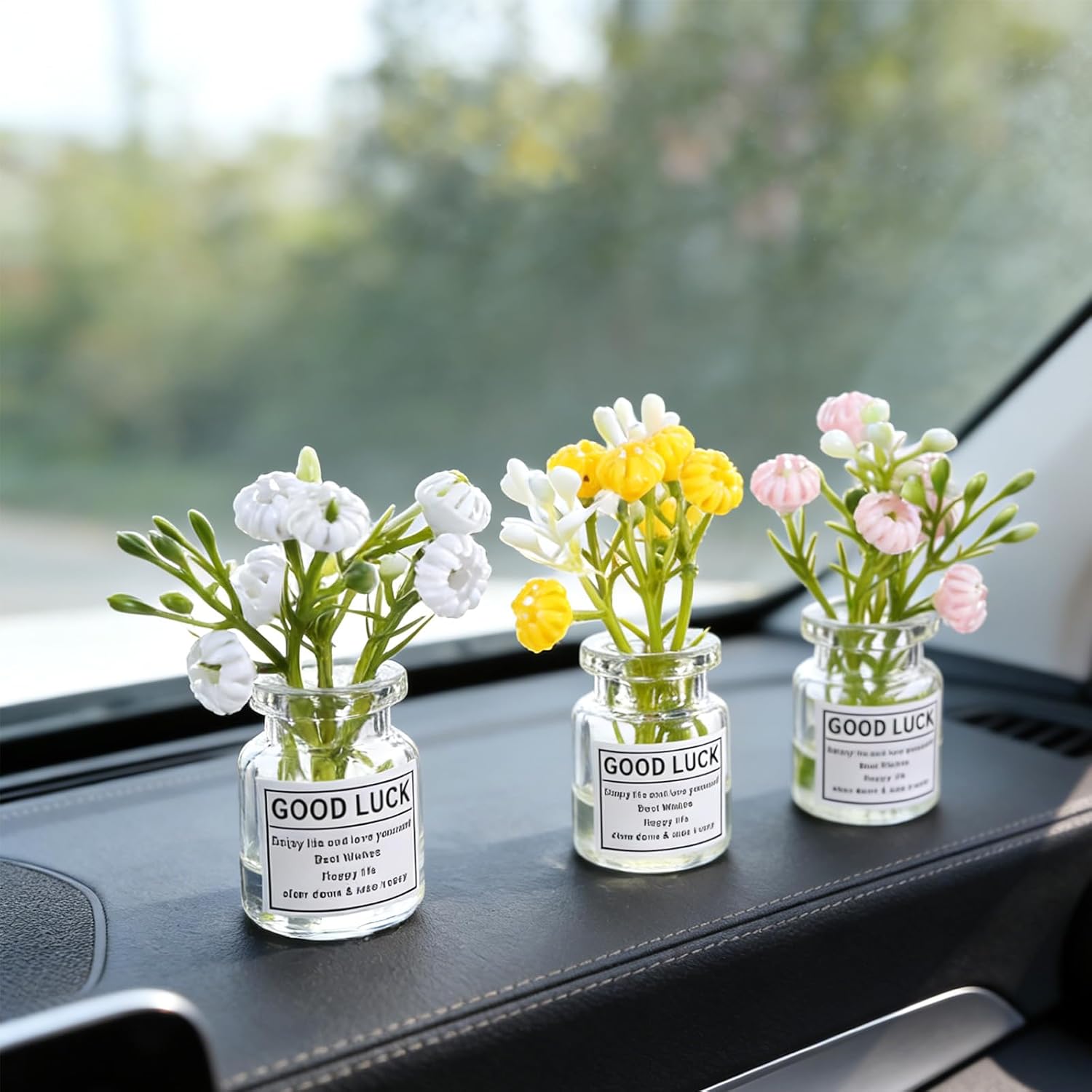 Amazon.com: YBEATY 3PCS Daisy Cute Car Dashboard Decorations Mini Cars ...